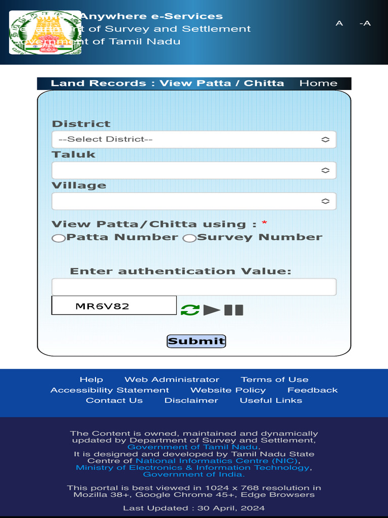 View Patta Chitta Eservices - Taluk Offices | PDF | Finance & Money ...