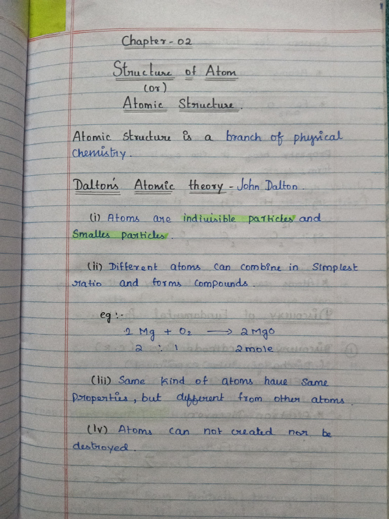 Atomic Structure - 01 Notes | PDF