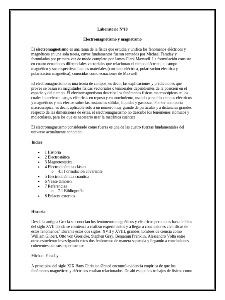 Lab 10 Fis 3 Electromagnetismo y Magnetismo | PDF | Magnetismo | Electromagnetismo