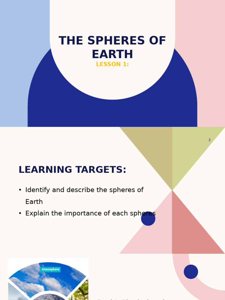 Lesson 1 The Spheres Of Earth Pdf Atmosphere Of Earth Atmosphere