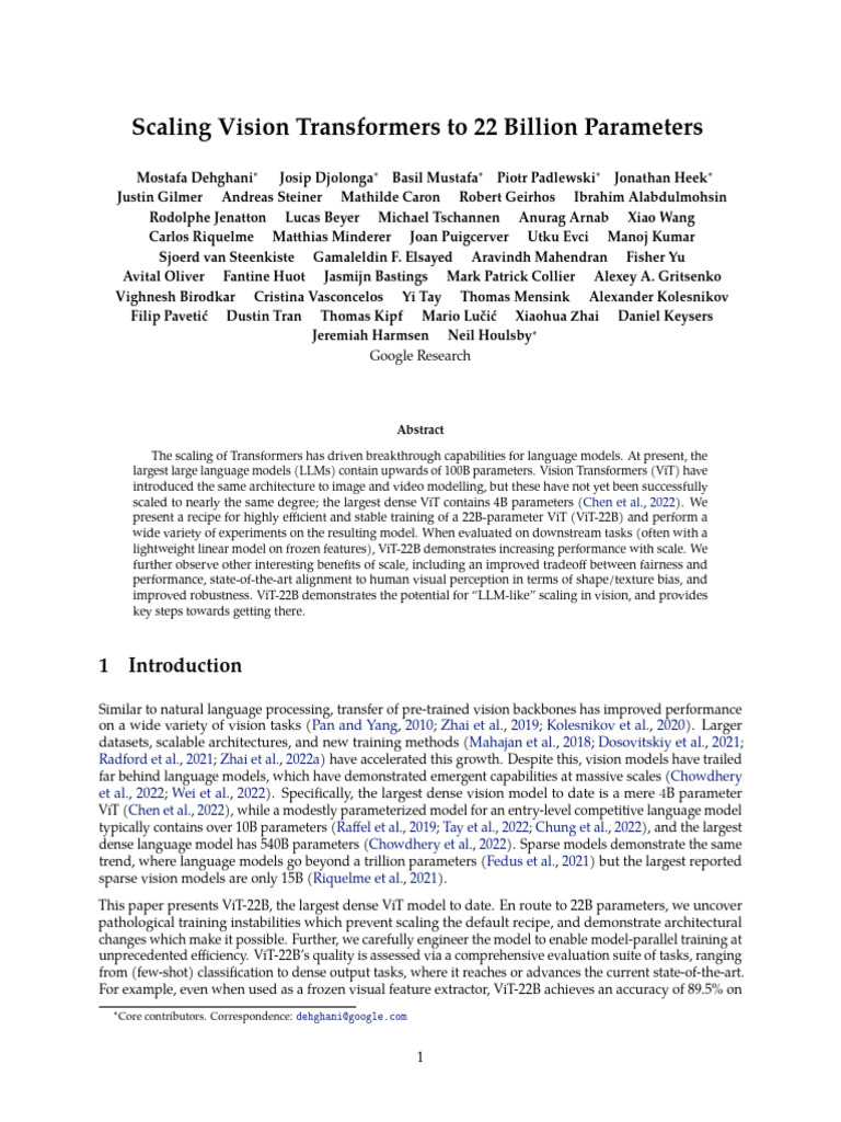 Scaling Vision Transformer 22b | PDF | Matrix (Mathematics) | Applied Mathematics