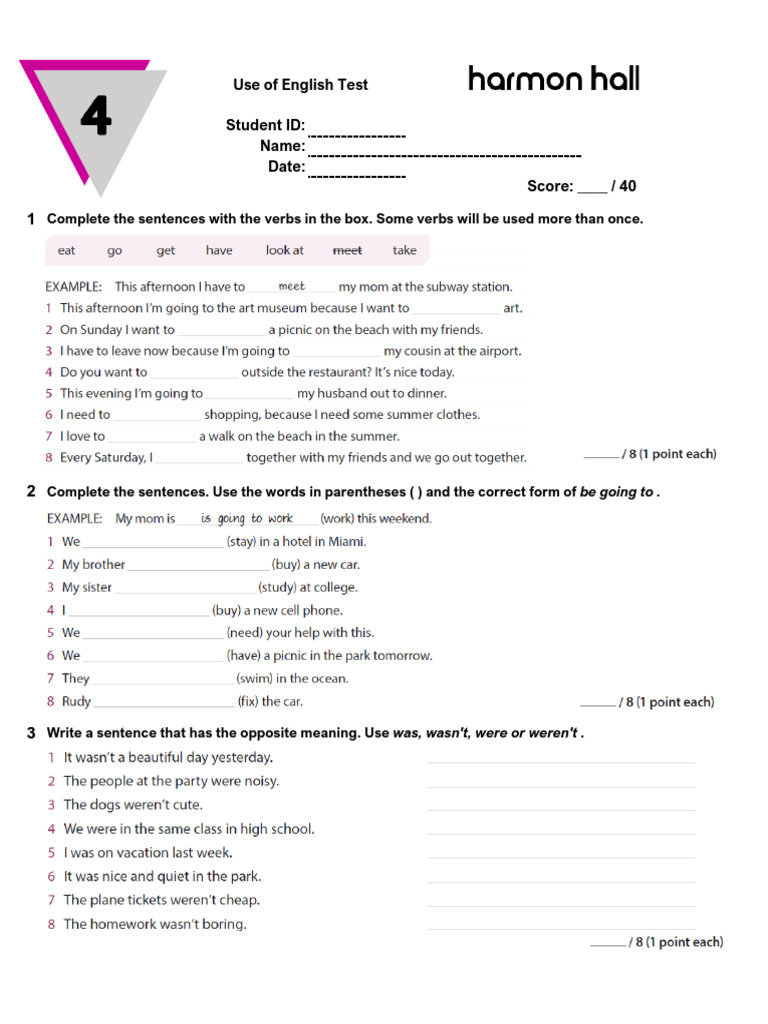 Course 4 Use of English Test | PDF