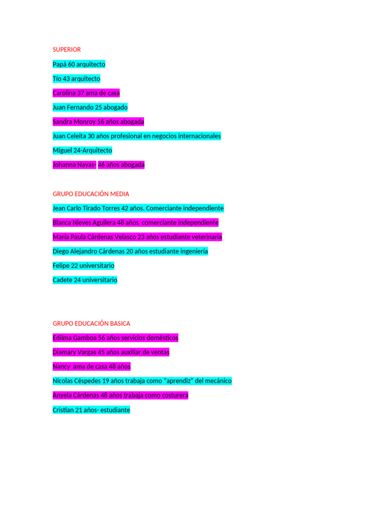 Variables EDAD | PDF