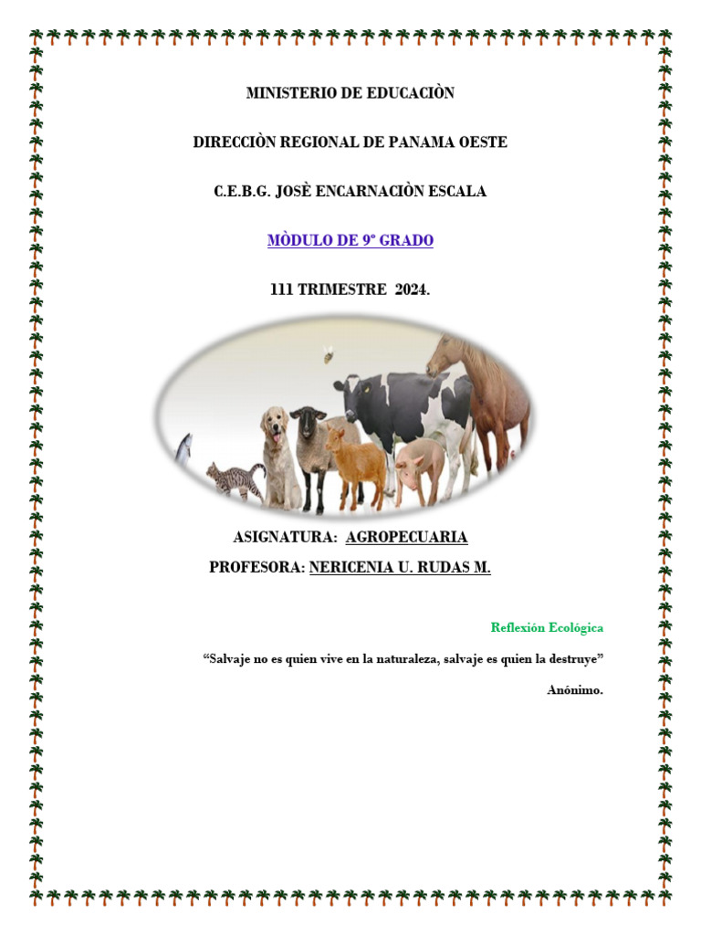Modulo de 9º Agropecuaria - 100036 | PDF | Vacas | Carne