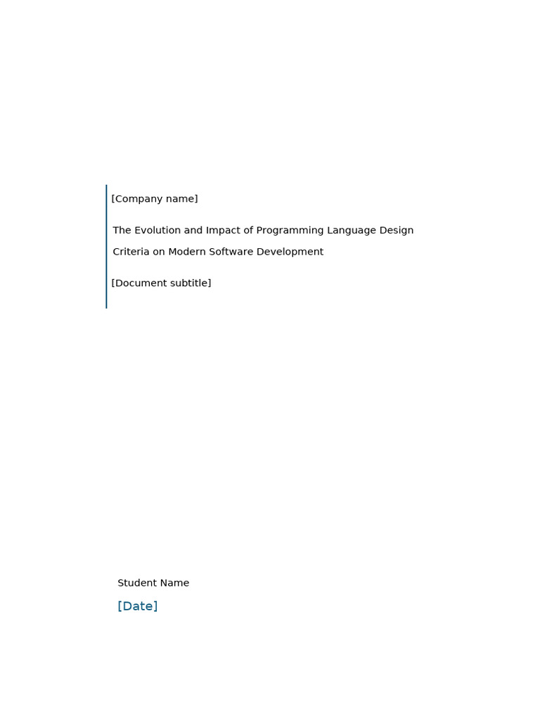 The Evolution And Impact Of Programming Language Design Criteria On 4545