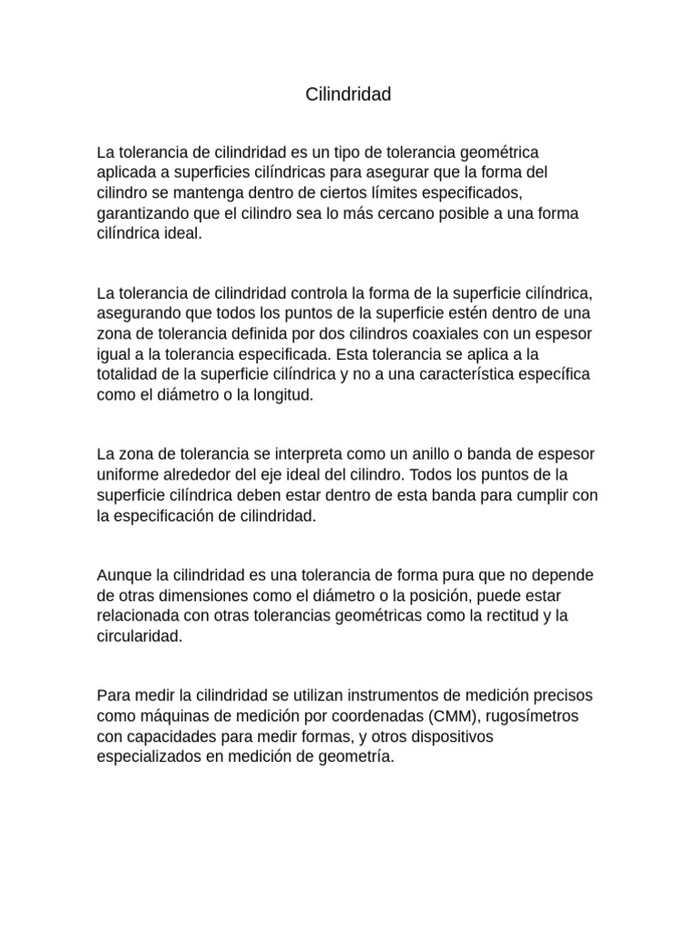 Cilindridad y Planicidad | PDF | Tolerancia de ingeniería | Geometría