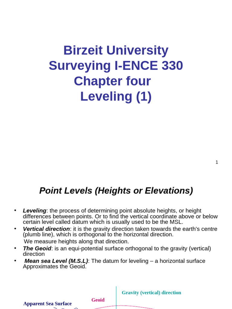 Leveling 1 | PDF | Sea Level | Height