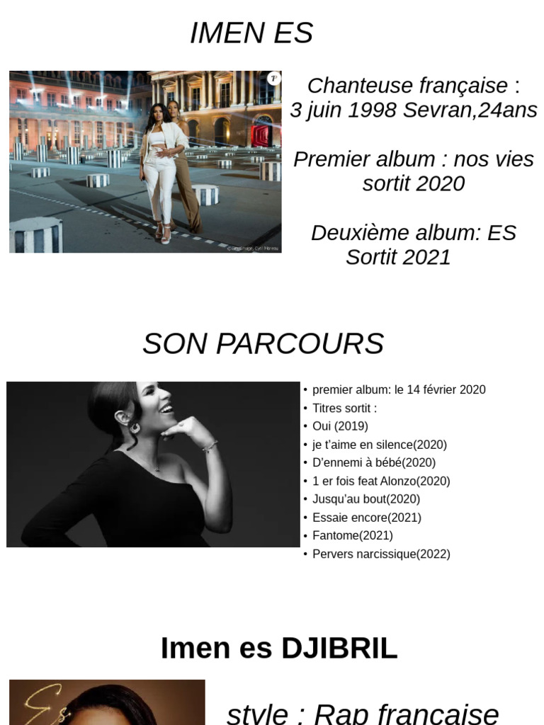 Imen Es : Parcours et Albums | PDF
