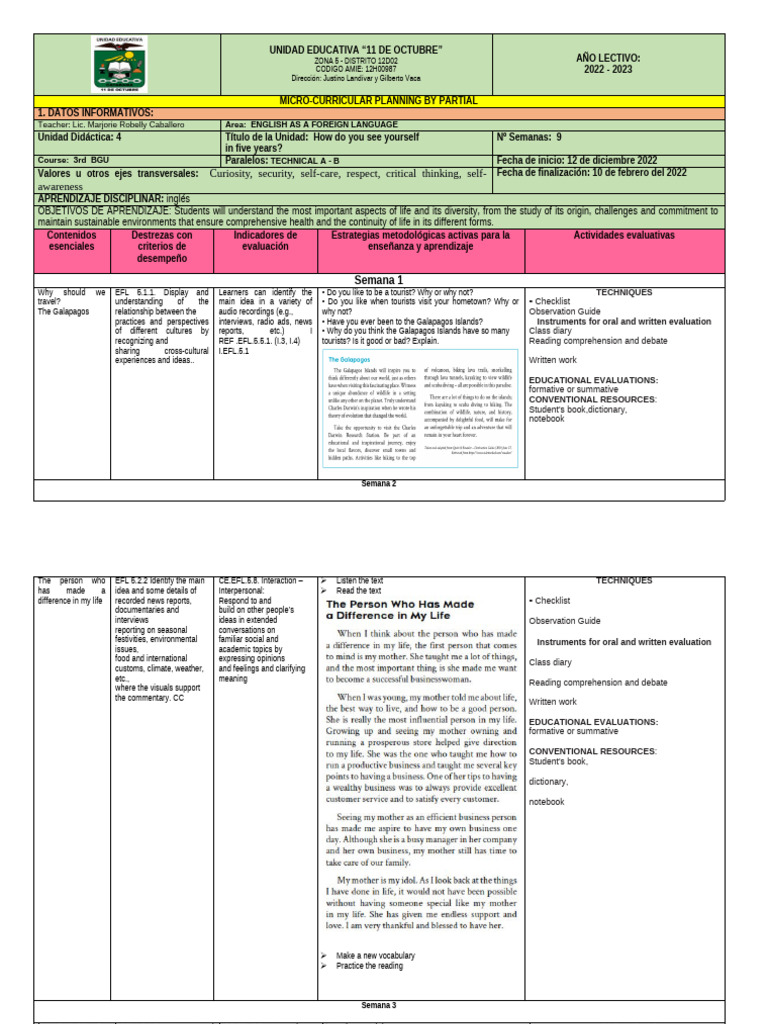 English Curriculum Plan 2022-2023 | PDF | Reading Comprehension ...
