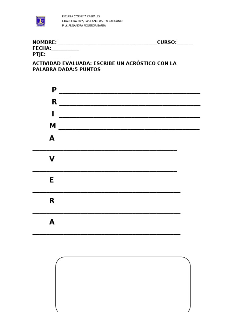 Guia Evaluada Acrostico | PDF