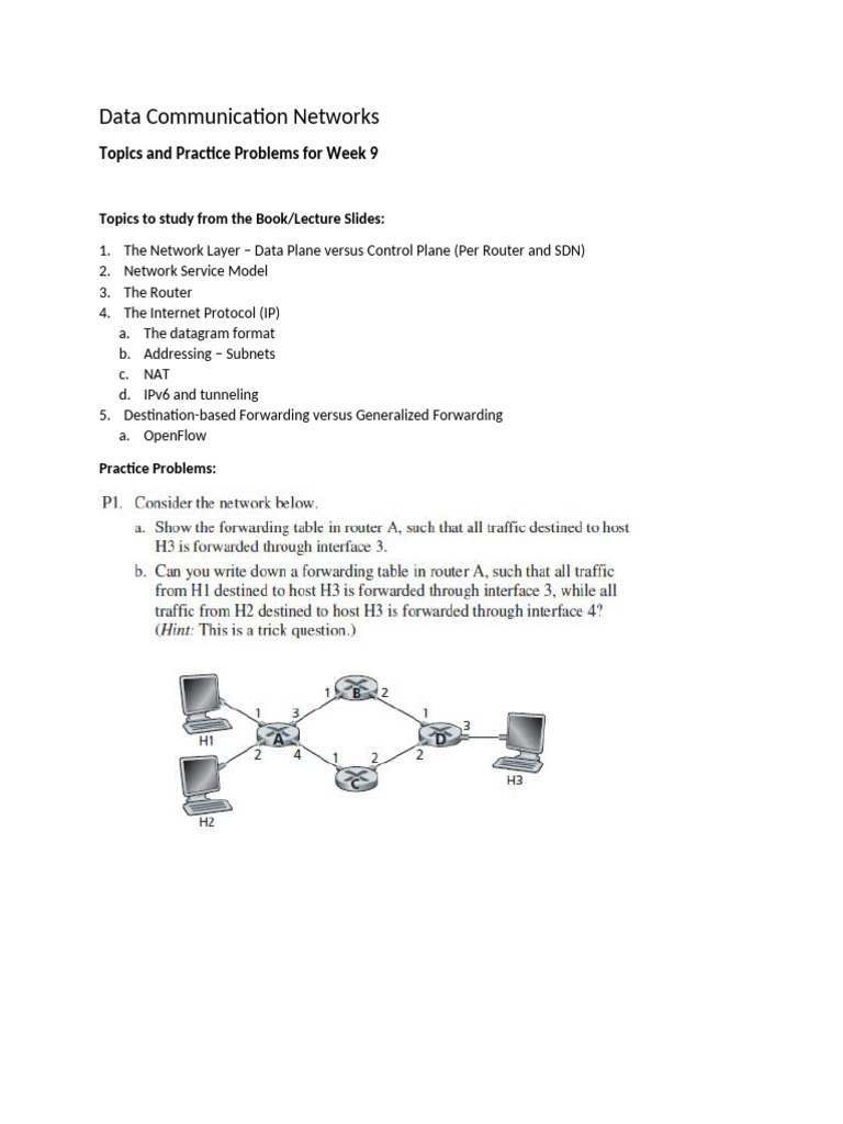 DCN Chapter 4 Problems | PDF | Computers