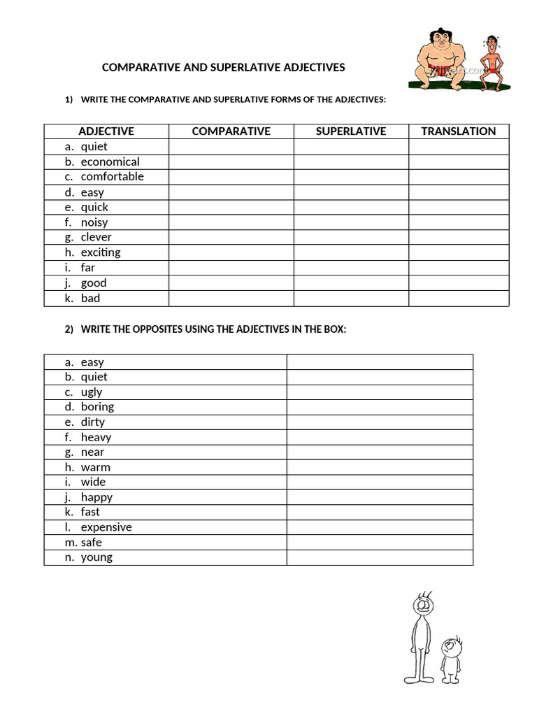 Adjectives Comparative and Superlative Forms | PDF