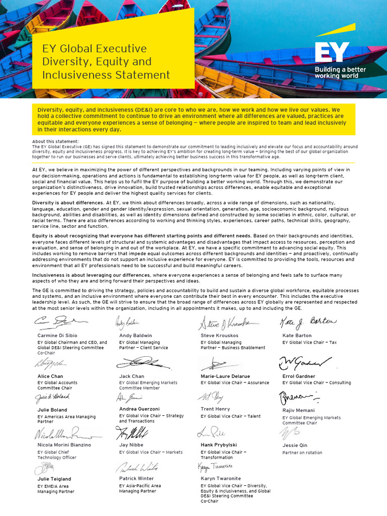 The EY Global Statement - Diversity, Equity and Incluivesness - Copie ...