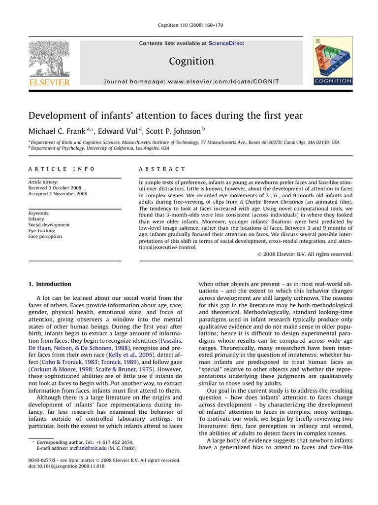 January 13 - Frank Et Al. - 2009 - Development of Infants Attention To ...