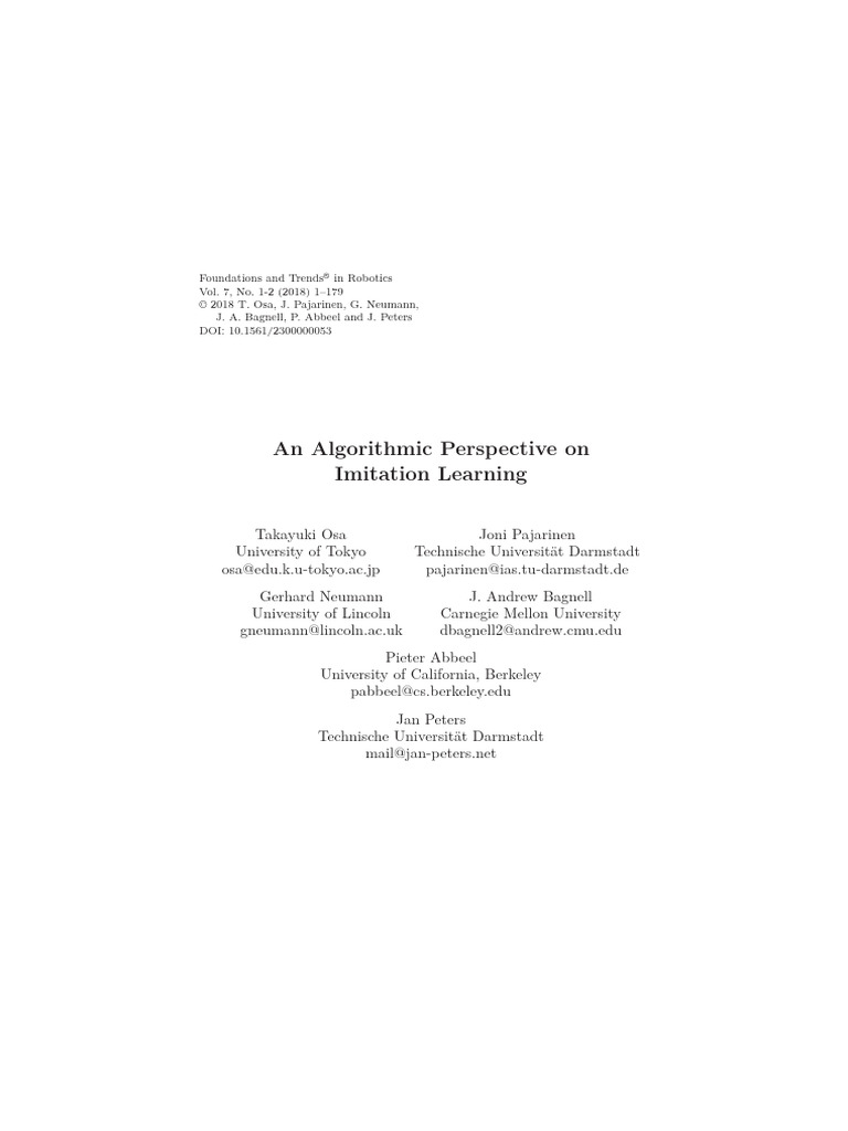 Imitation Learning | PDF | Stationary Process | Machine Learning Imitation Learning | PDF | Stationary Process | Machine Learning