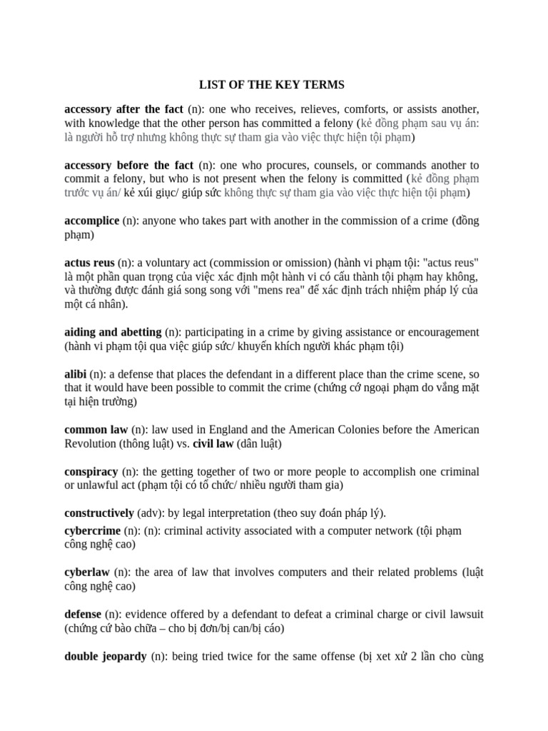 List of Key Terms - Chapter 10 | PDF