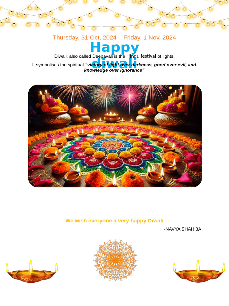 Diwali Greetings from Navya Shah | PDF | Religion & Spirituality