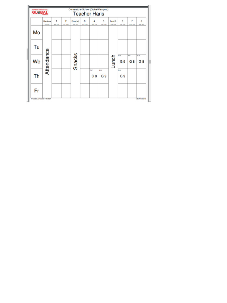 Visting Faculty Timetable (Session 2023-2024) | PDF