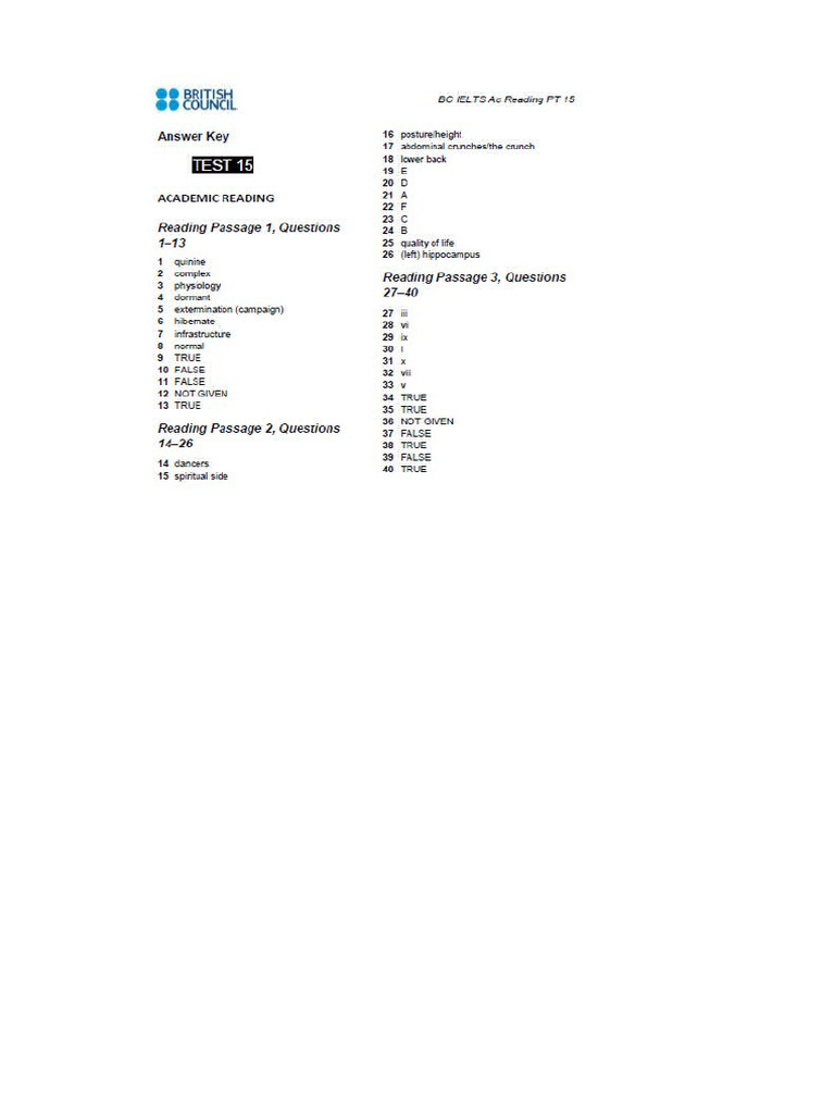 Reading (Keys) | PDF