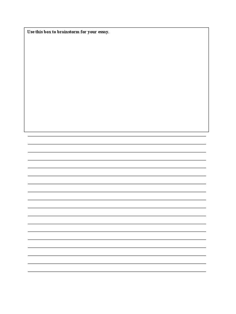 Use This Box To Brainstorm For Your Essay | PDF | Career & Growth ...