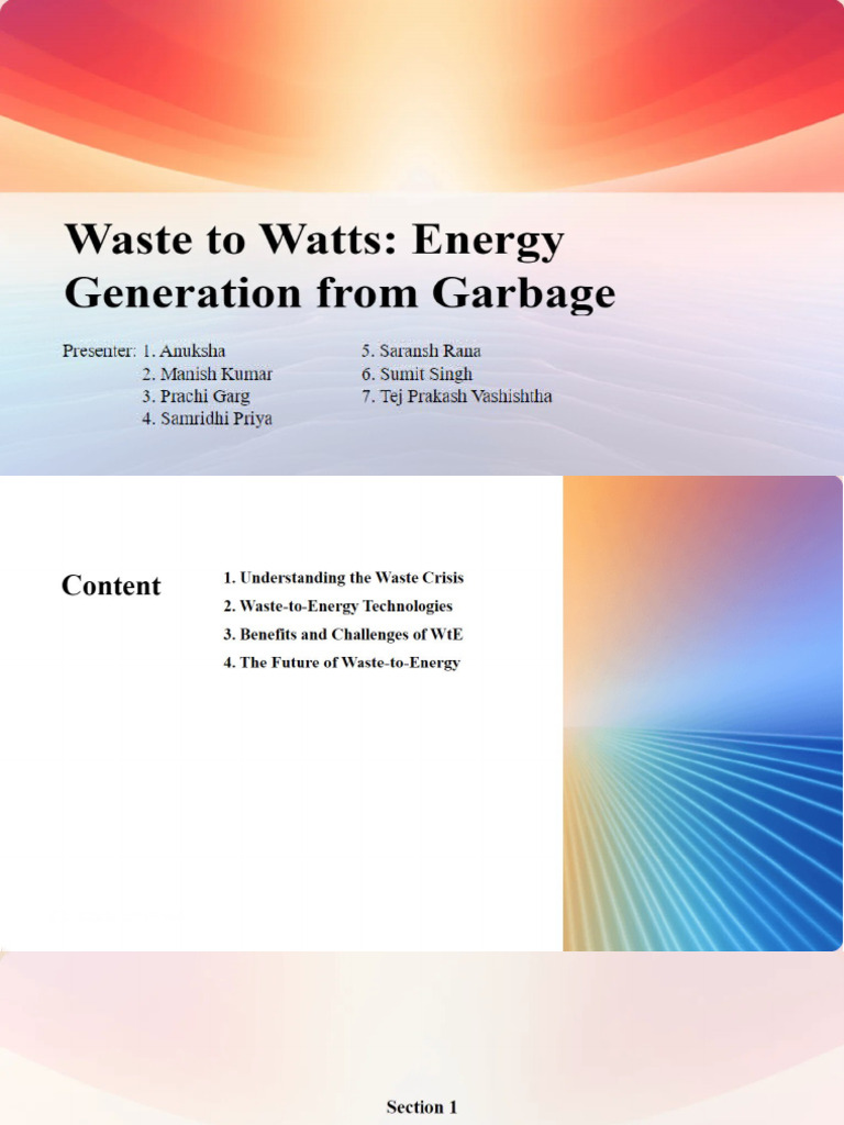 Waste To Watts | PDF