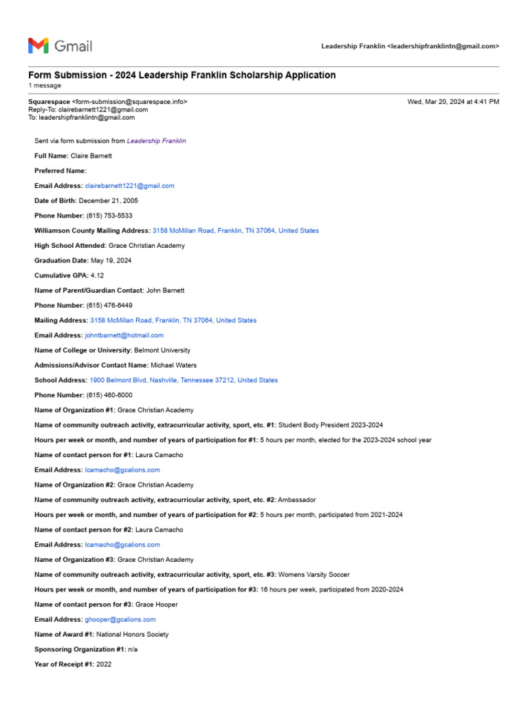 2024 Leadership Franklin Application Packages | PDF | Boy Scouts Of America | Leadership