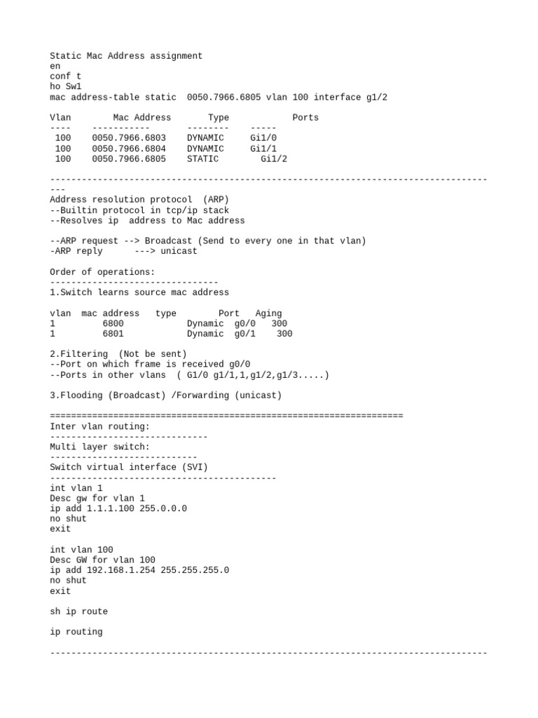 Static MAC Address Assignment Guide | PDF | Teaching Methods & Materials