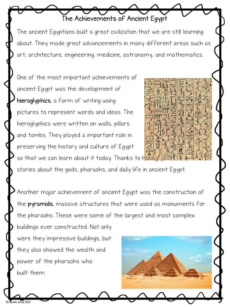 Major Achievements of Ancient Egypt | PDF