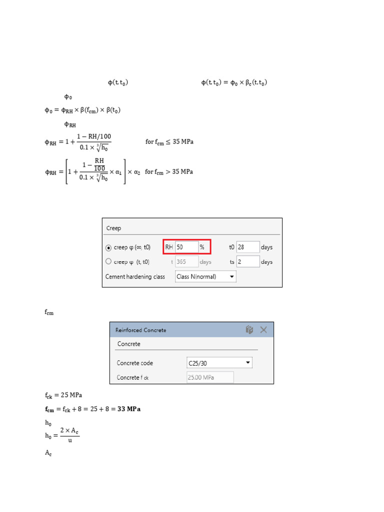 Creep Coefficient Calculation in Concrete | PDF | Concrete | Creep ...