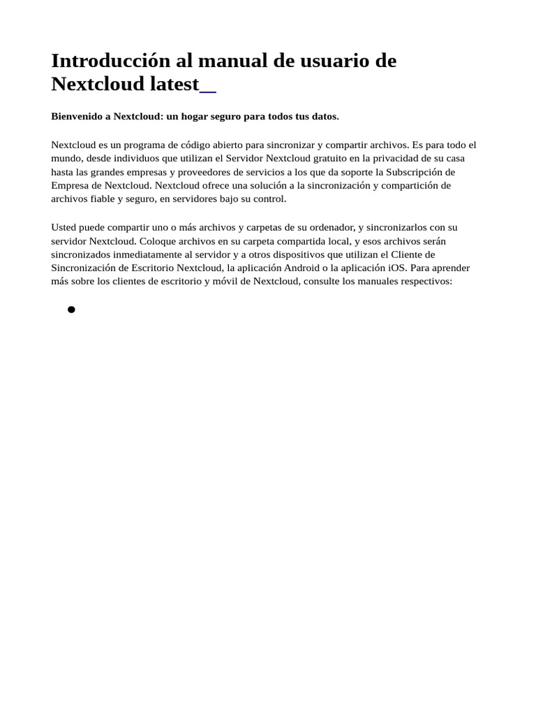 Manual de Nextcloud Ultima Version | PDF | Archivo de computadora | Botón (Computación)