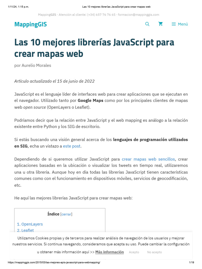 Las 10 Mejores Librerías JavaScript para Crear Mapas Web | PDF | Sistema de información ...