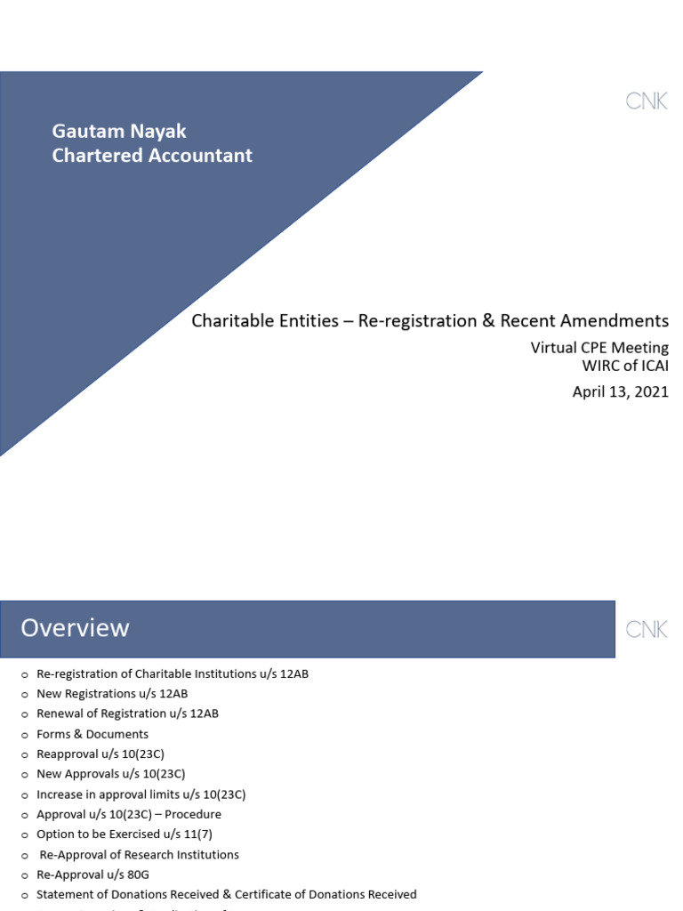 Charitable Entities Re-registration Guide | PDF | Charitable ...