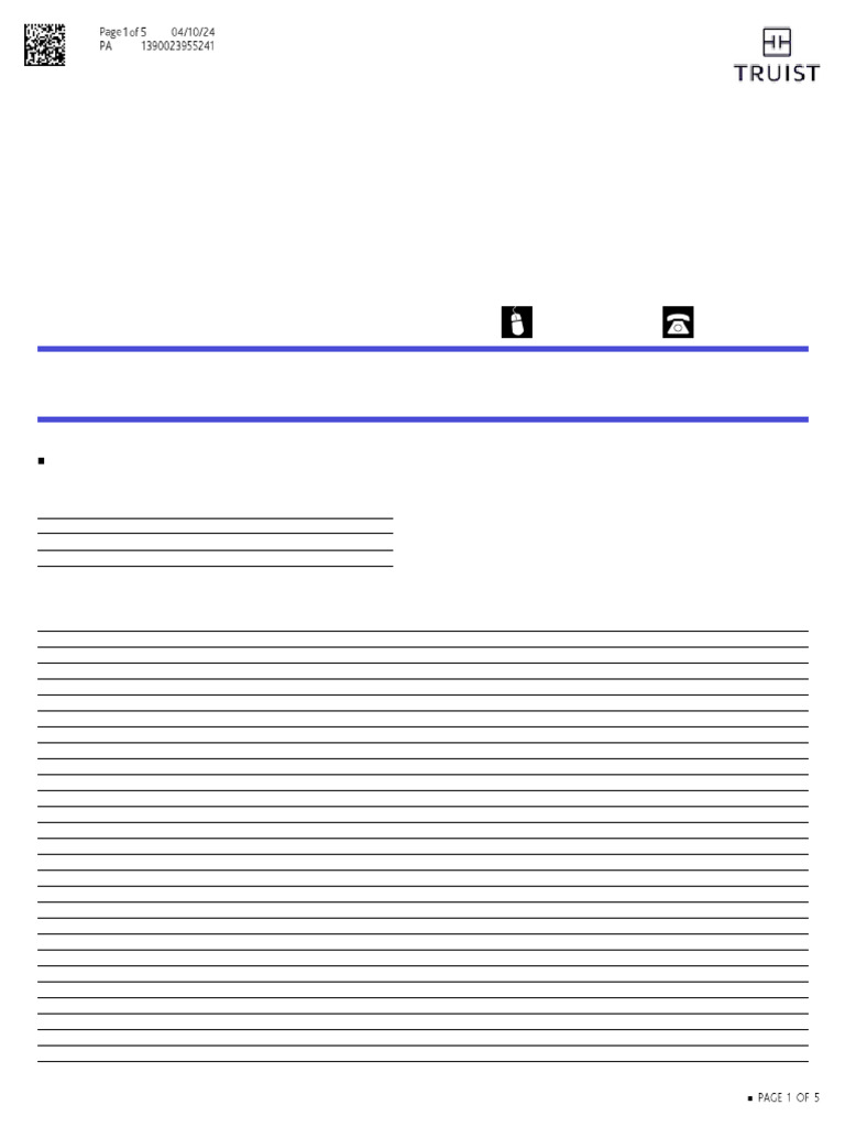 Truist One Checking Account Statement | PDF | Credit Card | Cheque