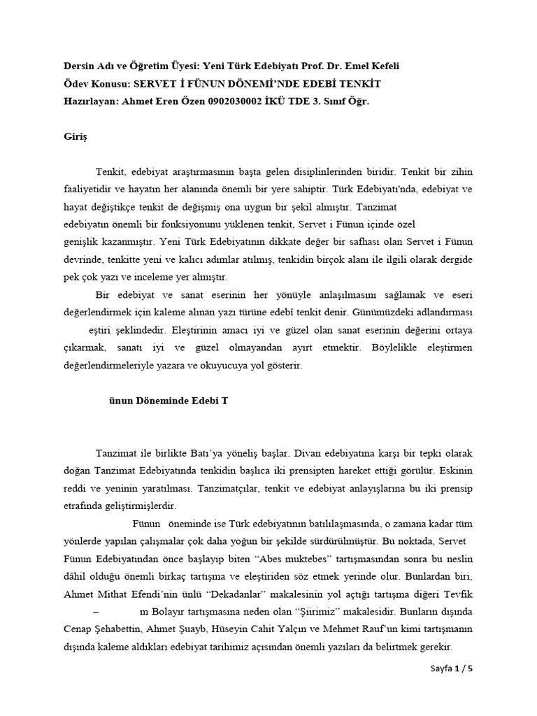 Servet I Funun Doneminde Edebi Tenkit | PDF Servet I Funun Doneminde Edebi Tenkit | PDF