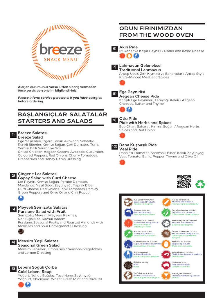 Breeze Menu | PDF