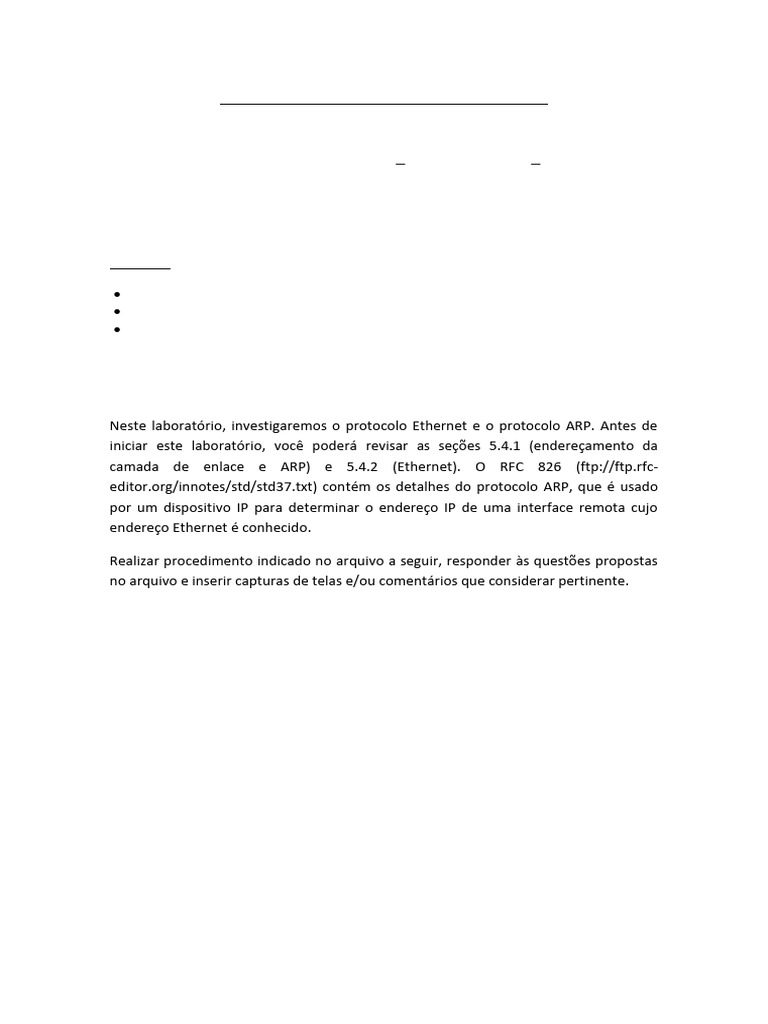 Pratica 8 Wireshark - Lab - Ethernet - ARP | PDF | Network Packet ... Pratica 8 Wireshark - Lab - Ethernet - ARP | PDF | Network Packet ...