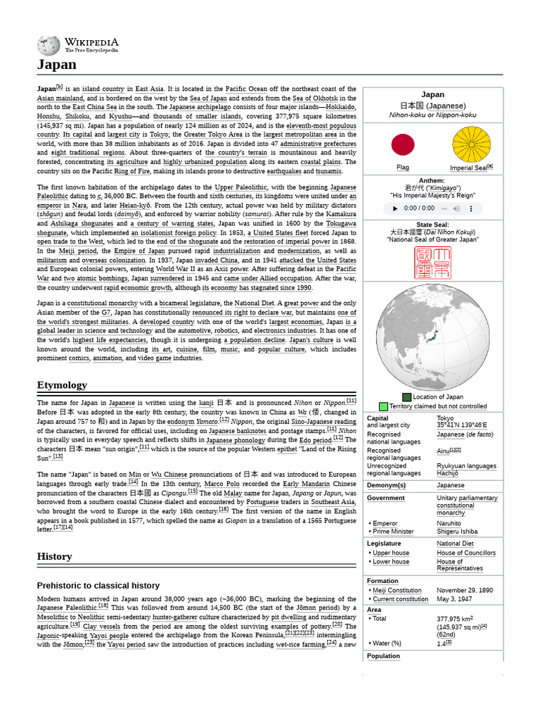 Japan | PDF | Japan | Empire Of Japan