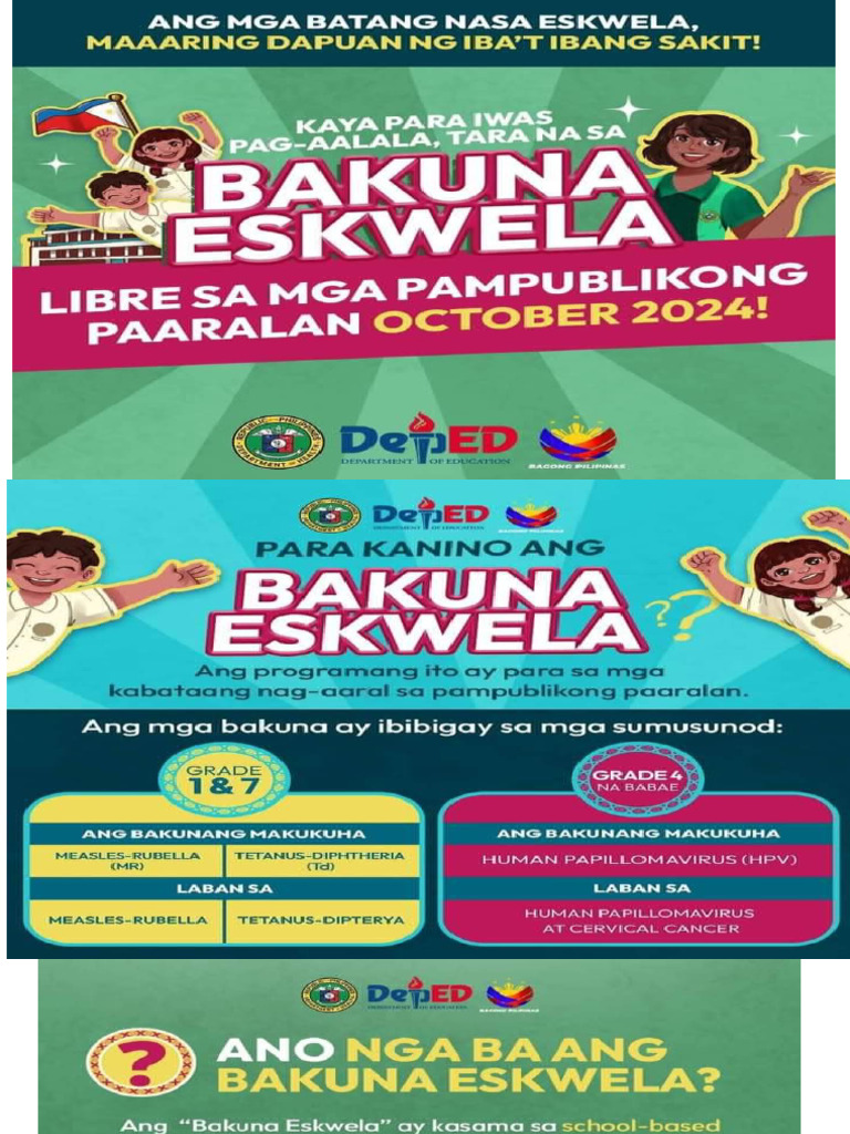 The School-Based Immunization Program in 2024 | PDF | Vaccines | Measles