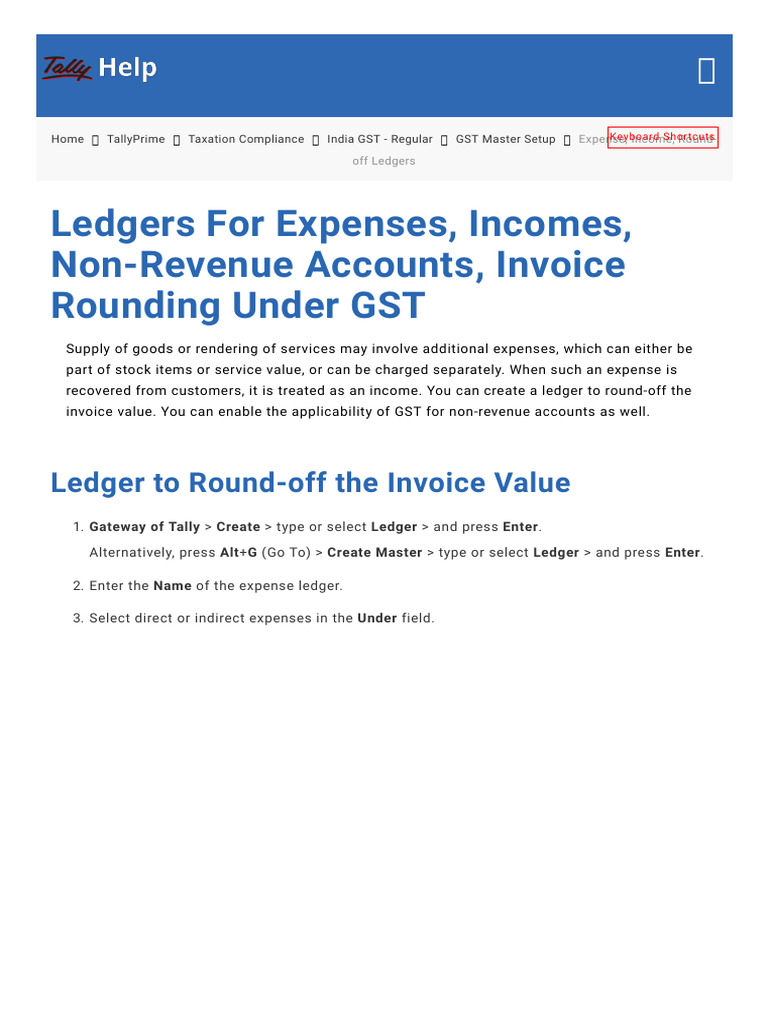 Creating Round-Off Ledger in Tally | PDF | Value Added Tax | Expense