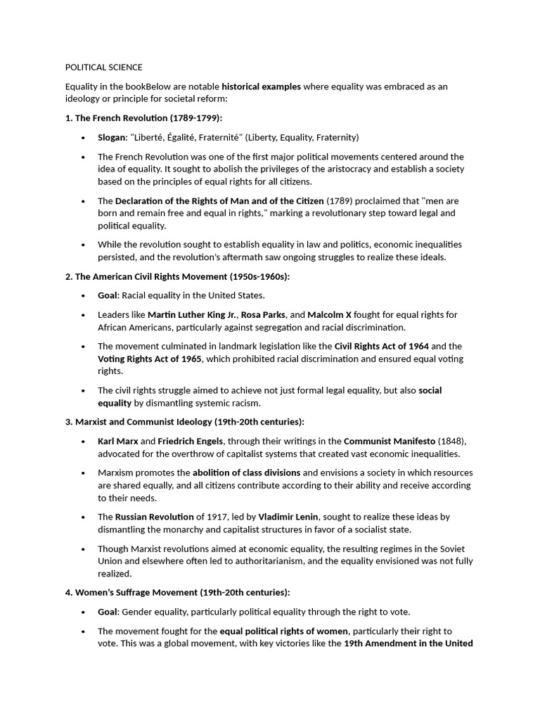 Political Science Project | PDF | Egalitarianism | Abolitionism