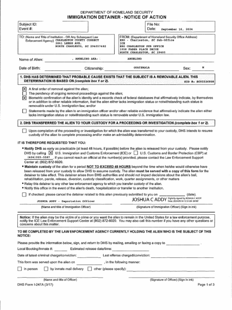 Mace ICE Documents | PDF