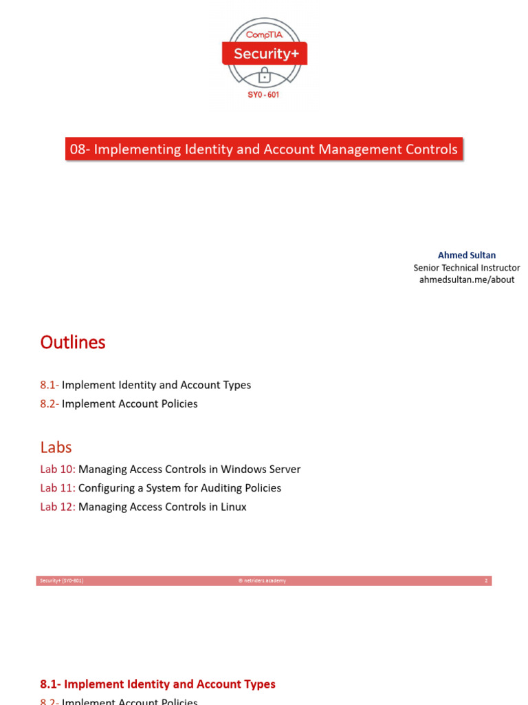 08 - Implementing Identity and Account Management Controls | PDF ...