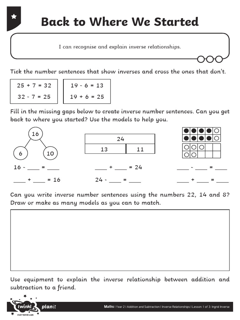 Inverses Activity Sheet | PDF | Mathematics | Arithmetic