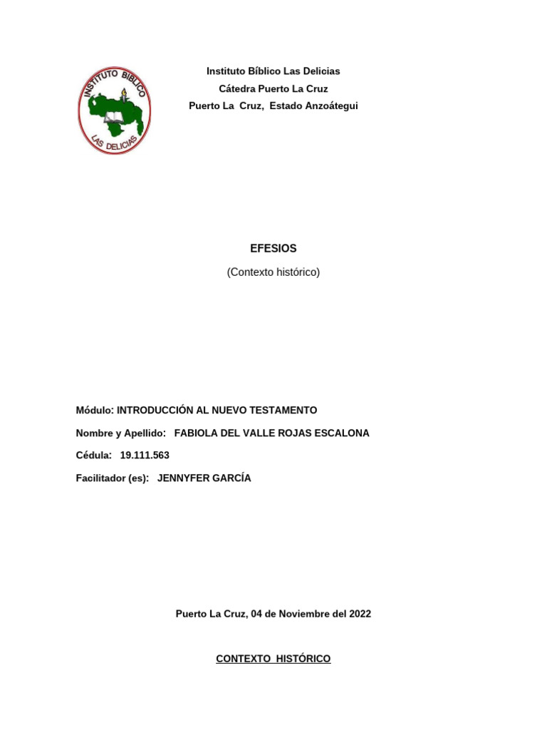 Tarea2 Fabiola Rojas INTRO N.T | PDF | Jesús | Pablo el apóstol