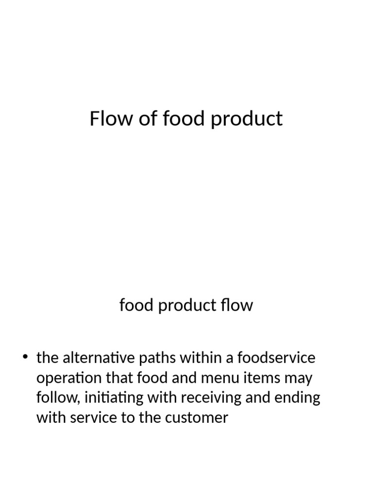 Flow of Food Product3 | PDF | Foodservice | Menu