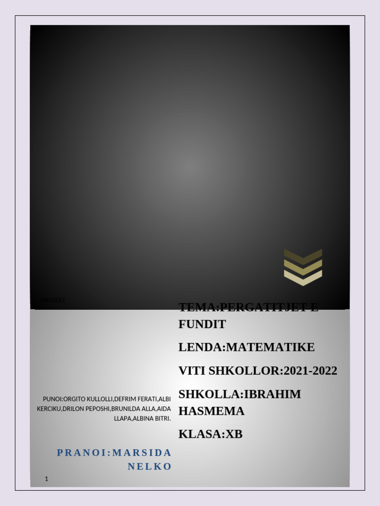 PROJEKT MATEMATIKE Ledjan Bitri | PDF