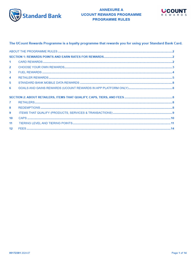 UCount Rewards Programme Rules 2024 07 | PDF | Credit Card | Banks