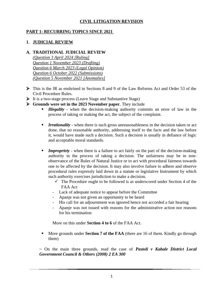 Civil Litigation Revision | PDF | Judgment (Law) | Appeal