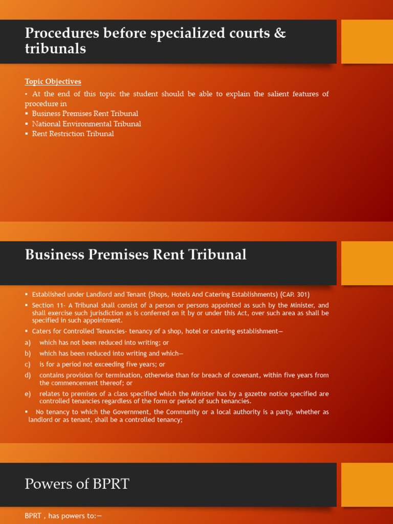 Rent Restriction Tribunal Procedures | PDF | Leasehold Estate | Tribunal