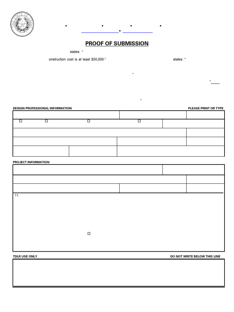 Texas Architectural Barriers Submission Form | PDF | Specification ...